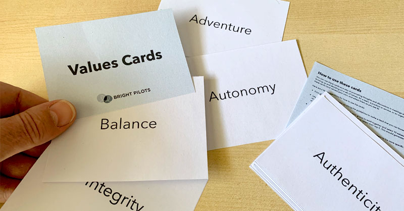Bright Pilots resource: Values cards